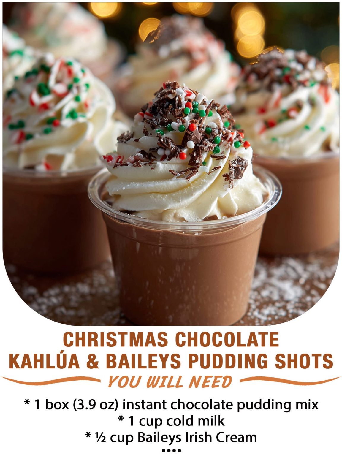 Christmas Chocolate Kahlua & Baileys Pudding Shots – Food Recipes